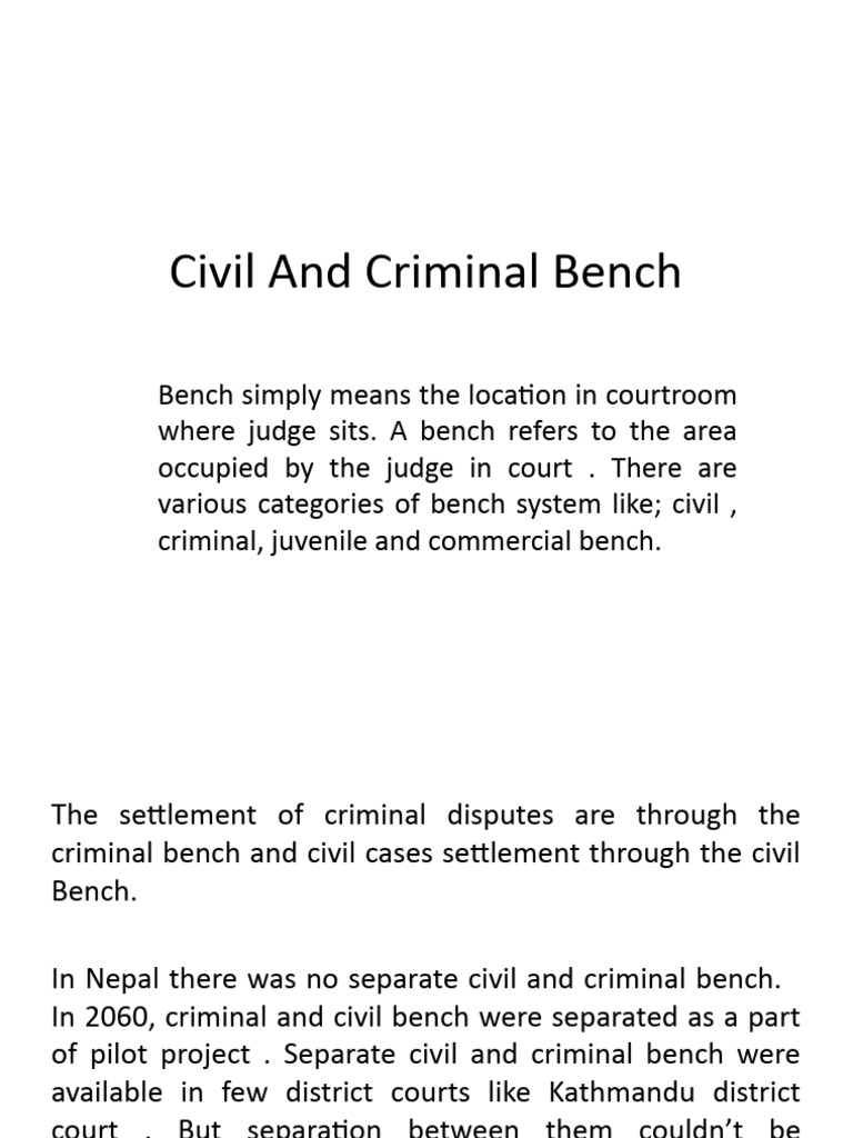 Civil and Criminal Bench | PDF