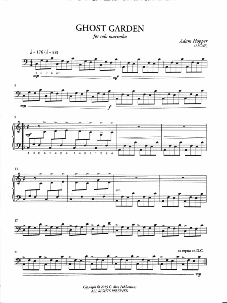 Ghost Garden Adam Hopper Marimba | PDF