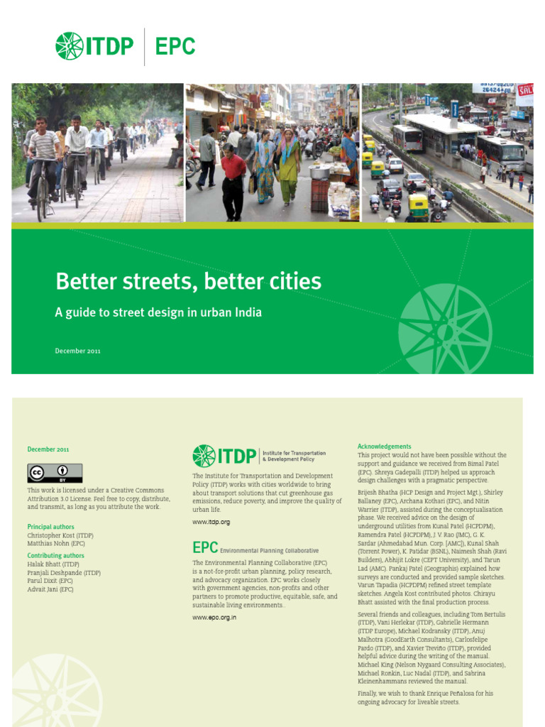 BetterStreets - A Guide To Street Design in Urban India | PDF | Cycling ...