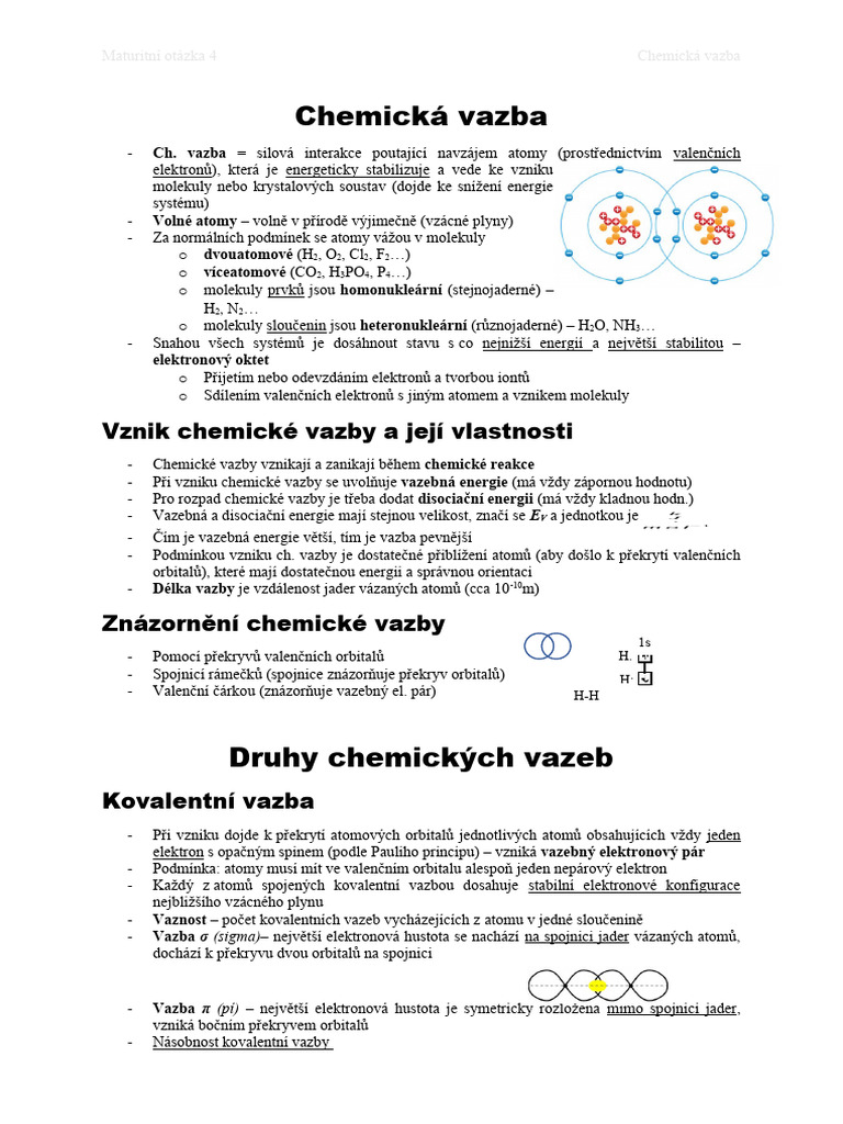 MO4 - Chemická vazba | PDF