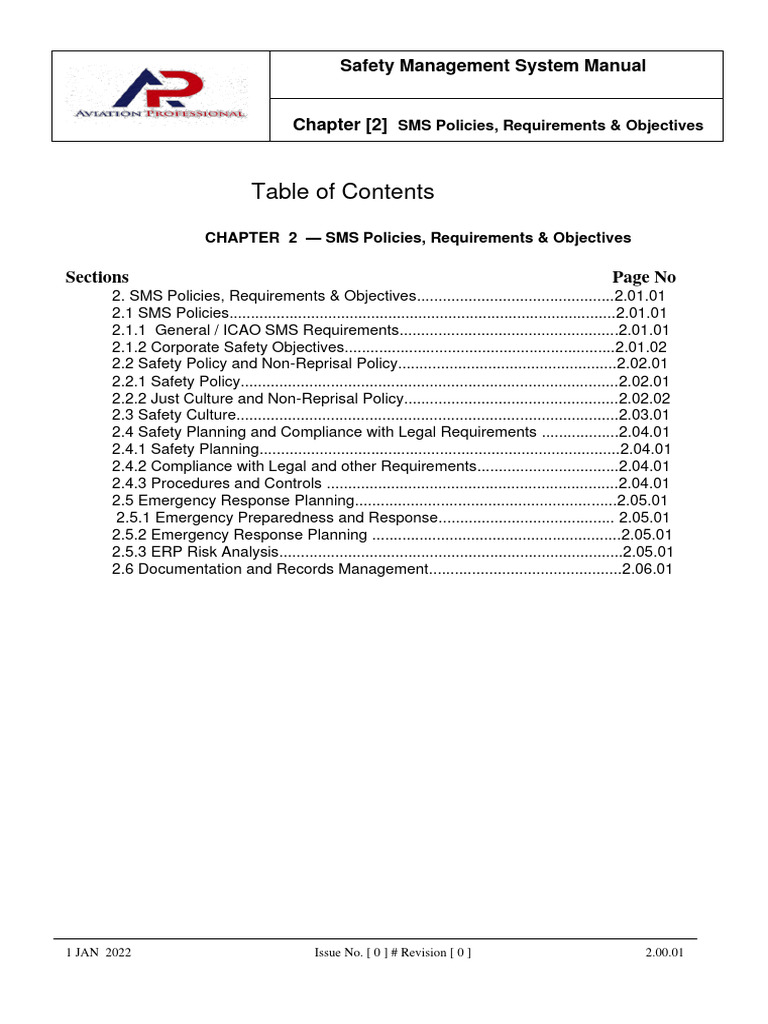SMSM-CHPTER 2 SMS Policies, Requirements & Objectives - 9 | PDF | Safety | Emergency Management