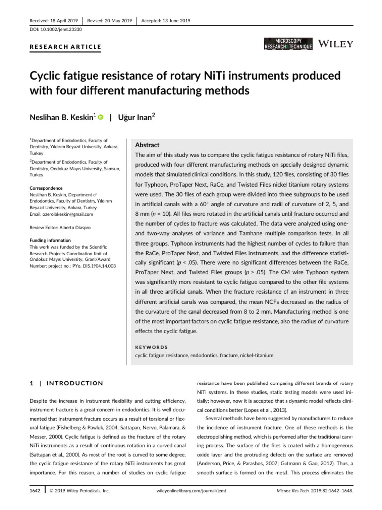 Microsc Res Tech 2019 82 1642-1648 | PDF