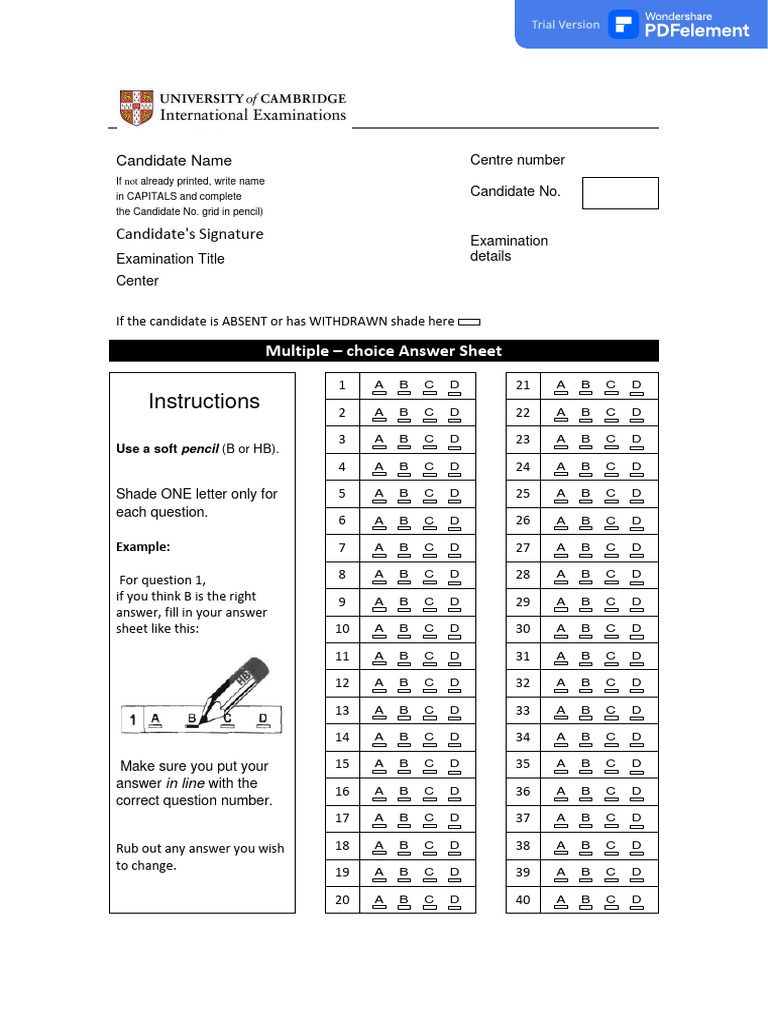 answer sheet(extract1) | PDF