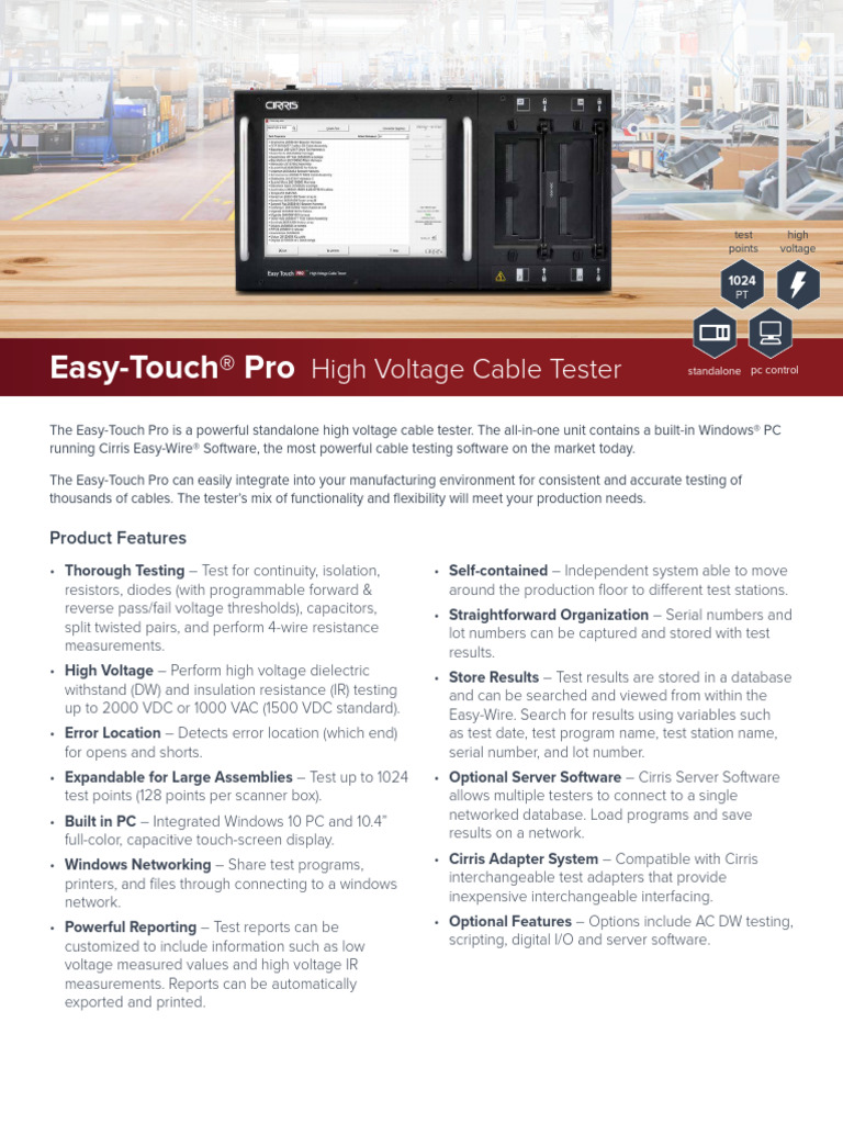 Easy Touch Pro Datasheet 2023 4 1 | PDF | Electrical Resistance And ...