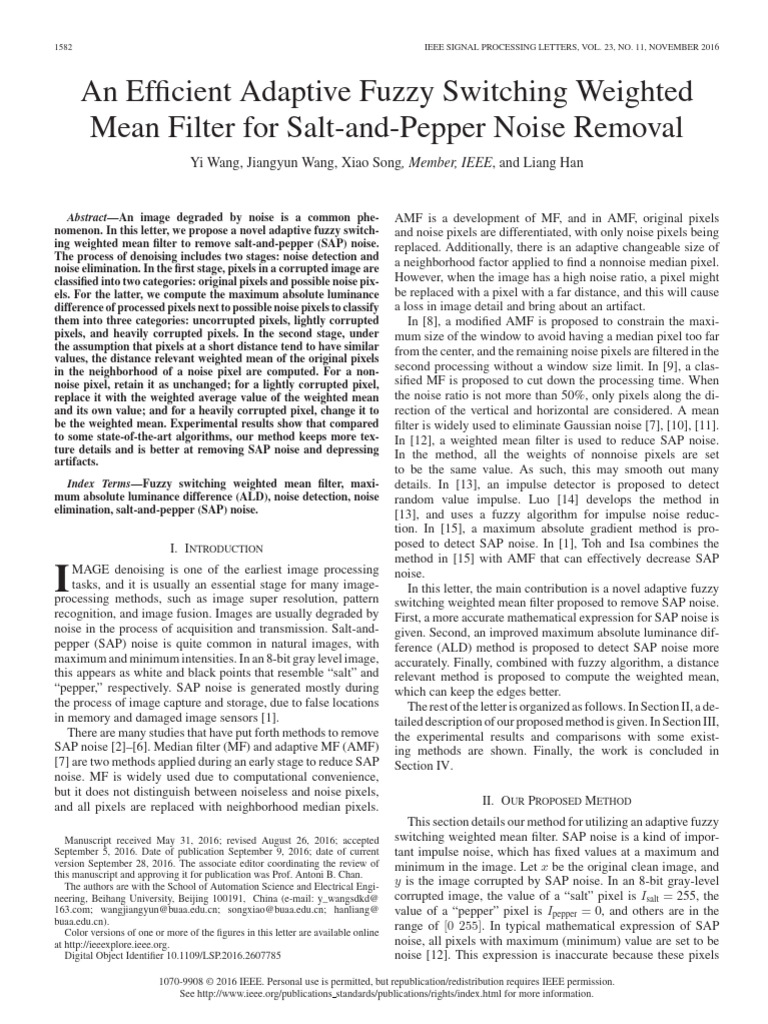 An Efficient Adaptive Fuzzy Switching Weighted Mean Filter For Salt-and ...