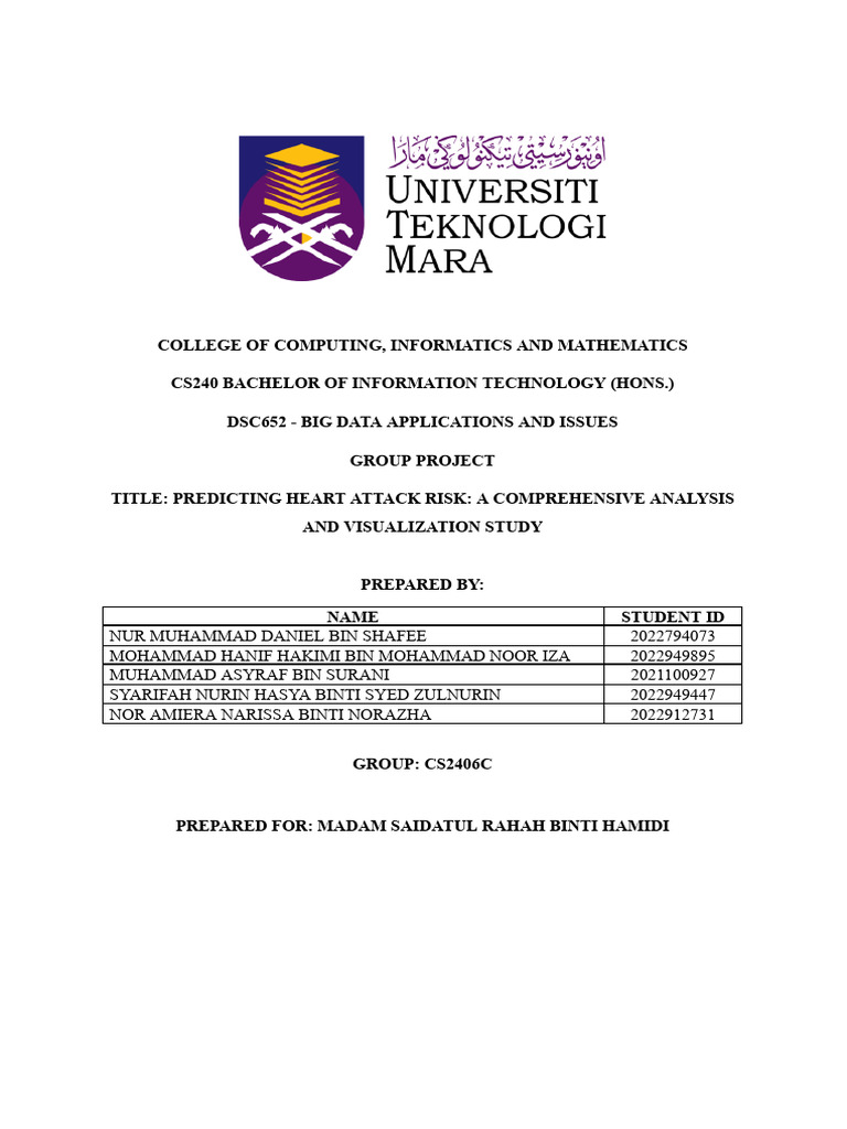 DSC652 - Project Heart Attack Prediction | PDF | Machine Learning ...