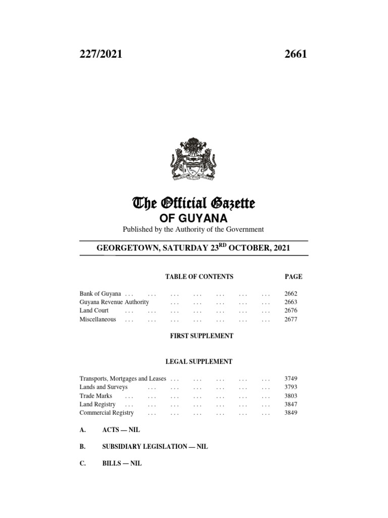 Official Gazette Guyana