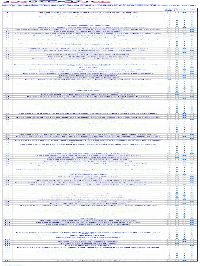 Aspie Quiz | PDF | Asperger Syndrome | Thought