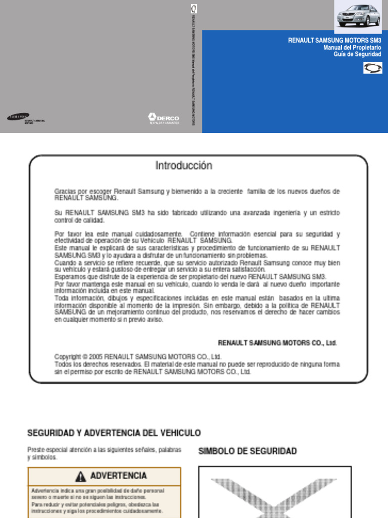 Manual de Usuario SM3 | PDF | Airbag | Transmisión automática