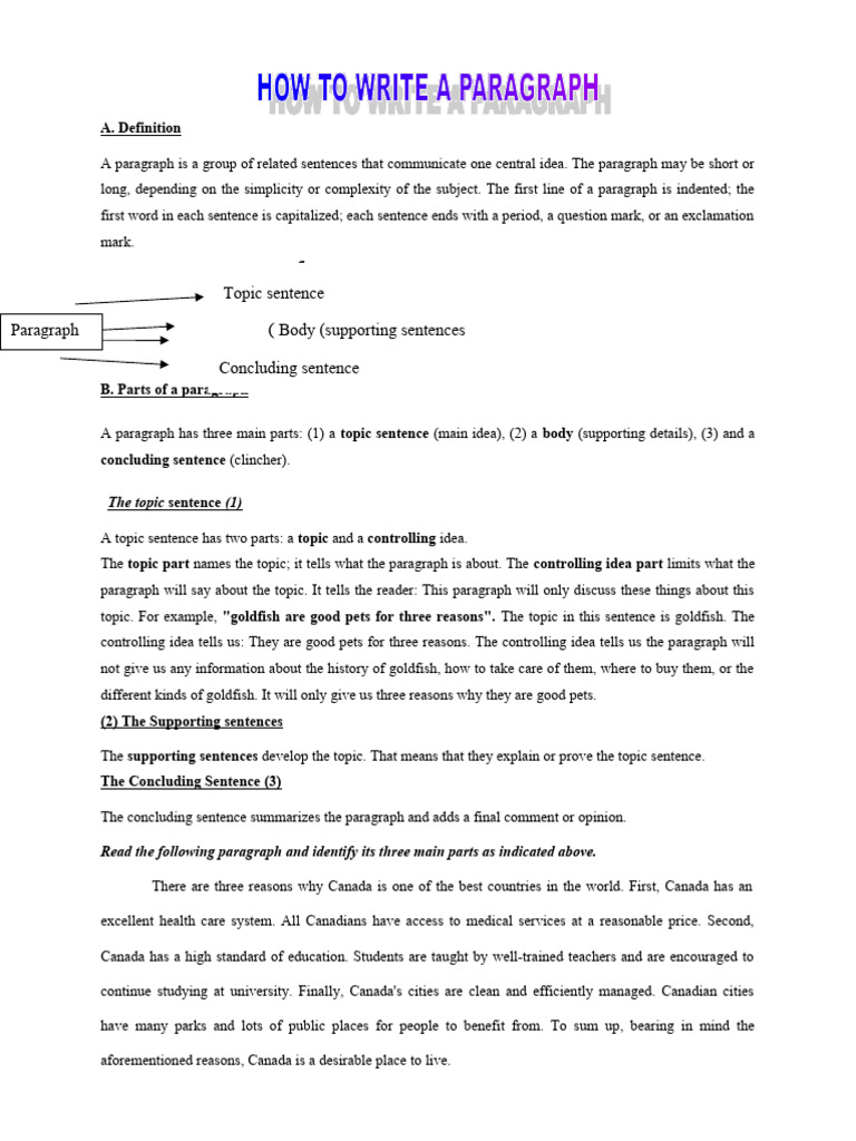 How To Write A Paragraph | PDF