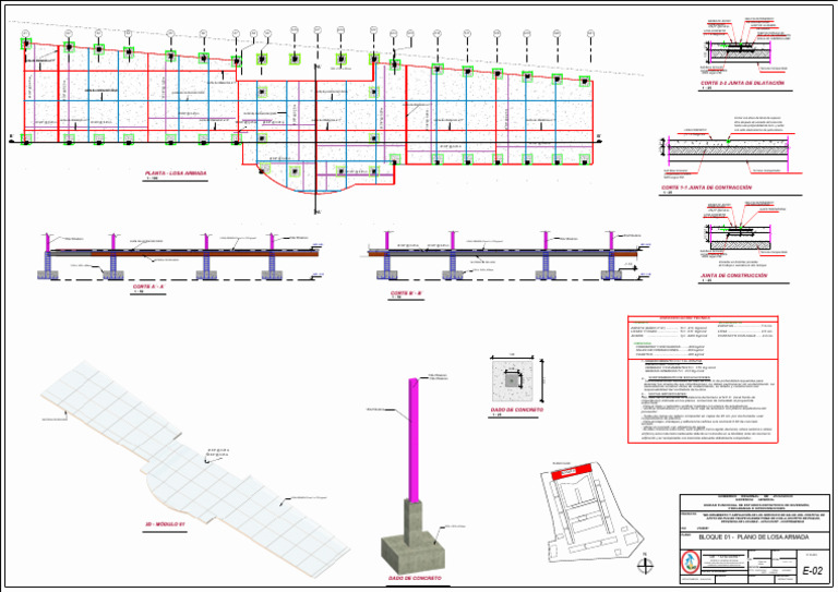 E-02 - Bloque 01 - Plano de Losa Armada | PDF