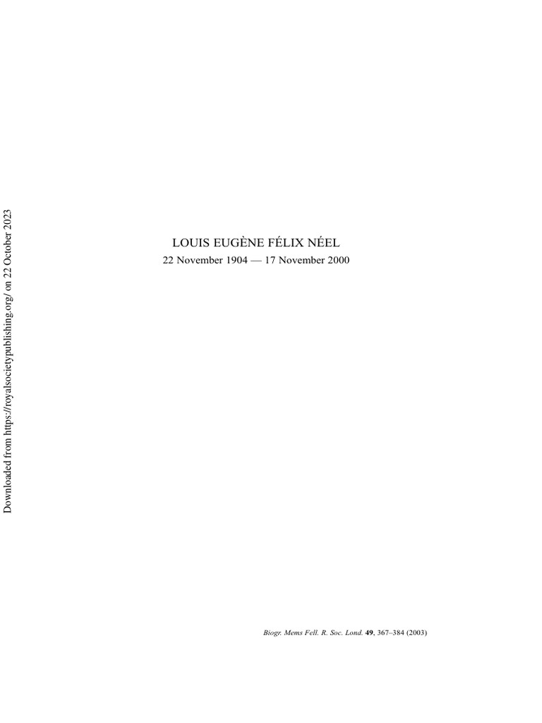 Néel Biografia Friedel Averbuch 2003 Louis Eugène Félix Néel 22 ...