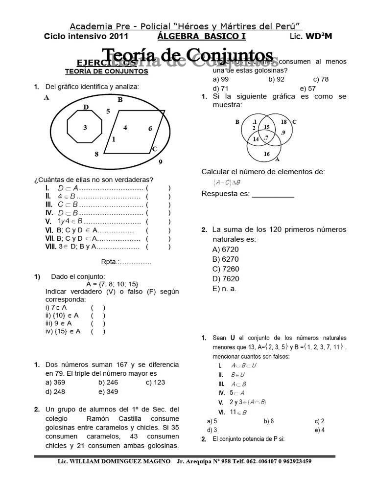 Conjuntos 2011 | PDF | División (Matemáticas) | Matemáticas