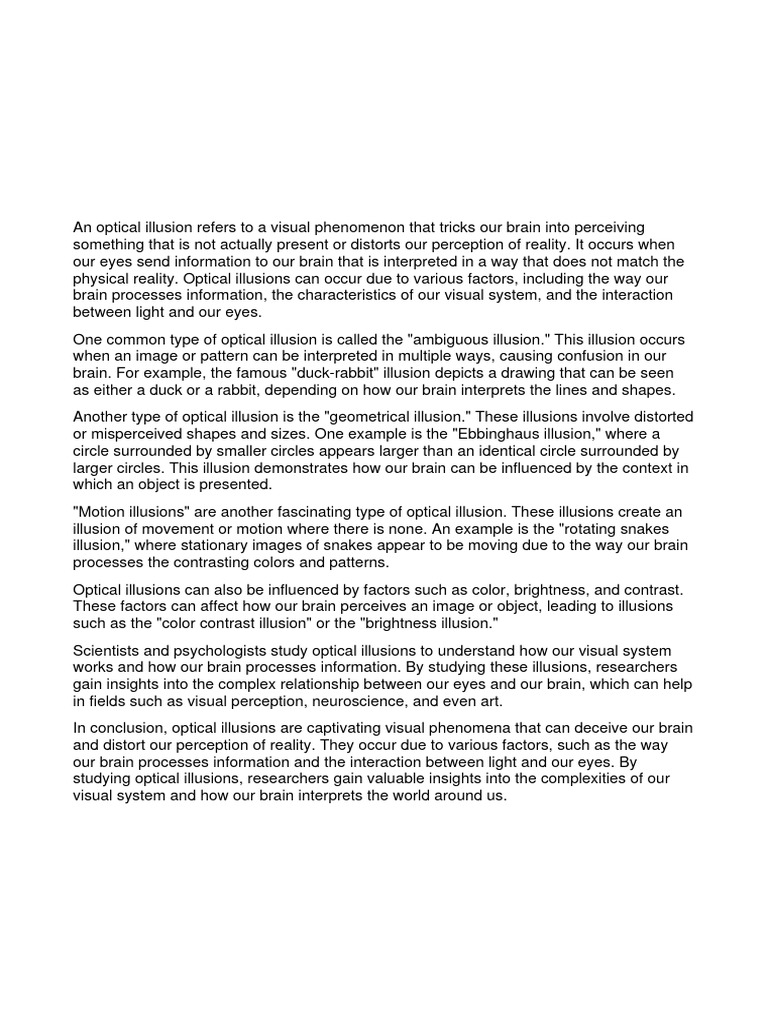 What Is Optical Illusion | PDF | Perception | Optics