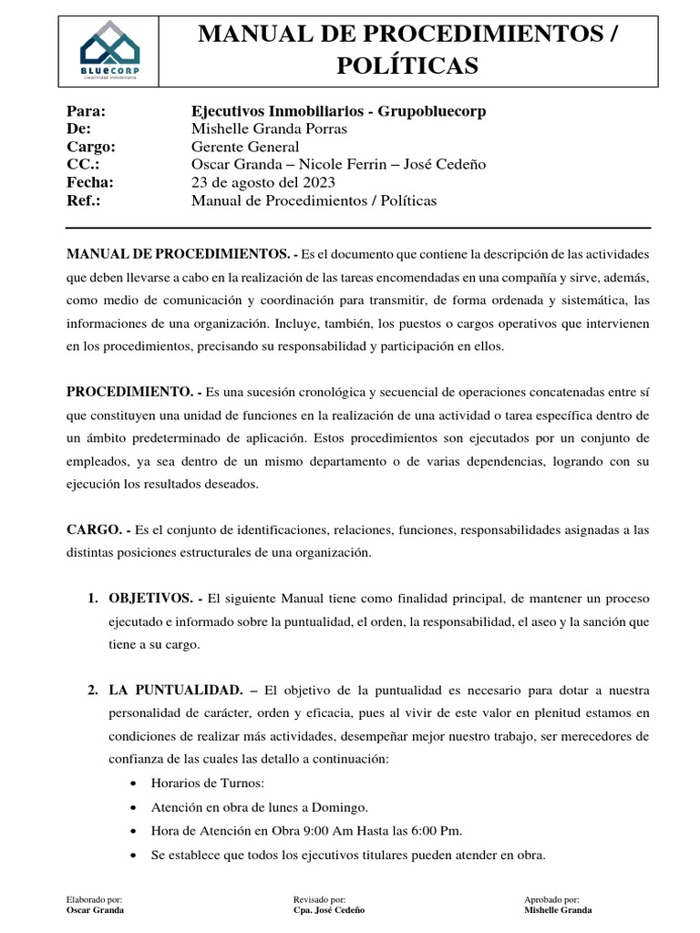 Manual Procedimiento-Policticas | PDF | Gestión de la relación con el cliente | Business