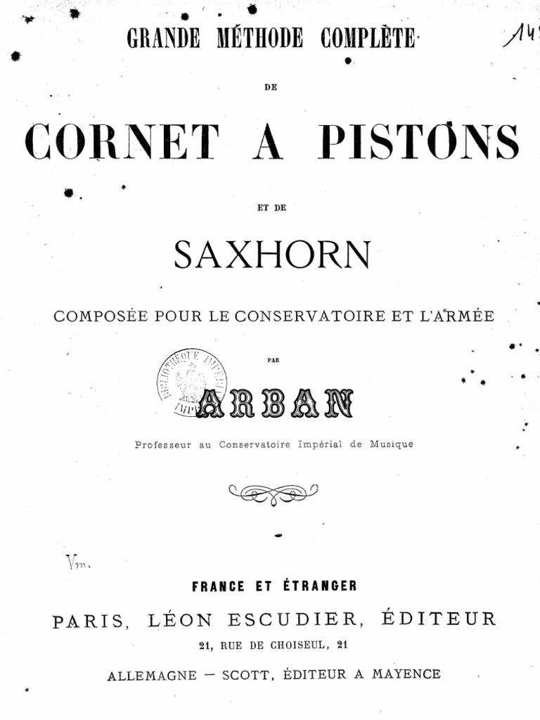 IMSLP863916-PMLP602028-Arban - Grande Méthode Complète de Cornet À Pistons - Crt-FE-BNF | PDF