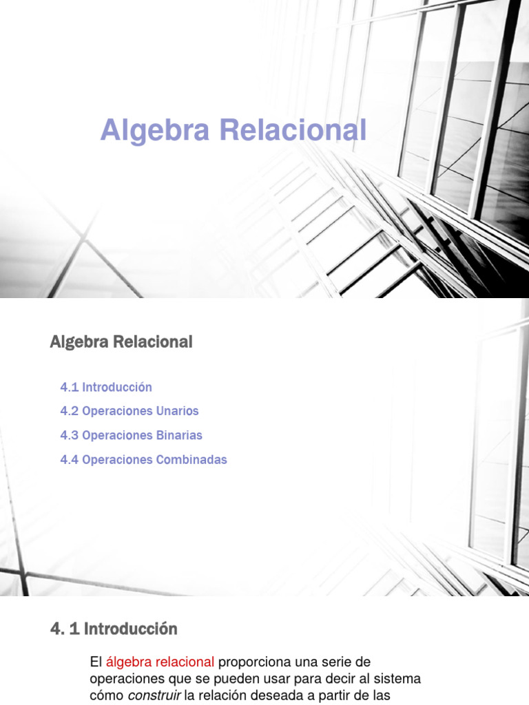 Algebra Relacional | PDF