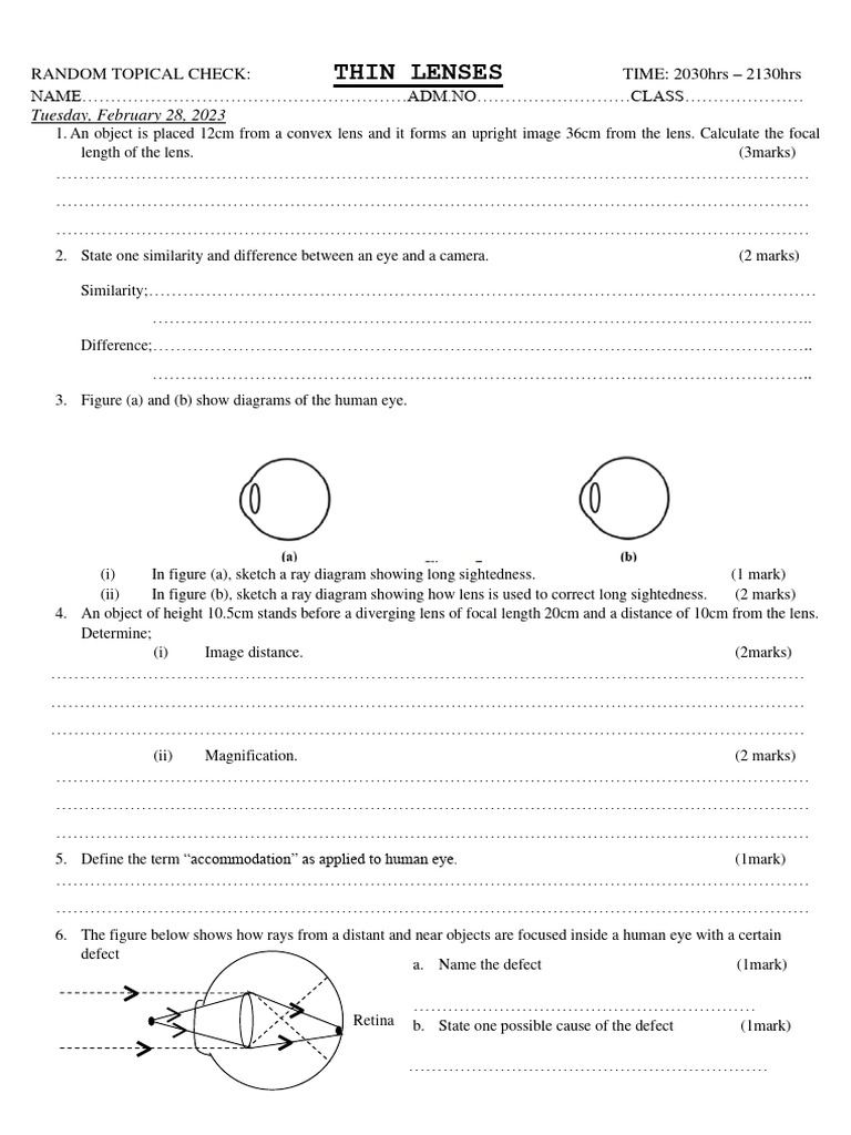 Thin Lenses-1 | PDF | Electrodynamics | Lenses