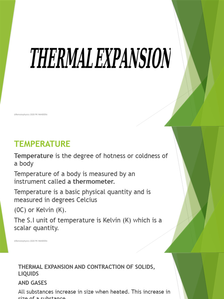 Thermal Expansion: Concepts and Examples | PDF | Thermal Expansion ...