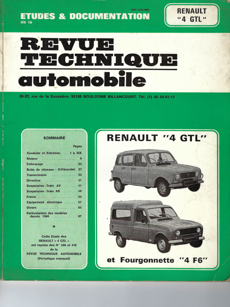 Revue Technique 4L GTL | PDF