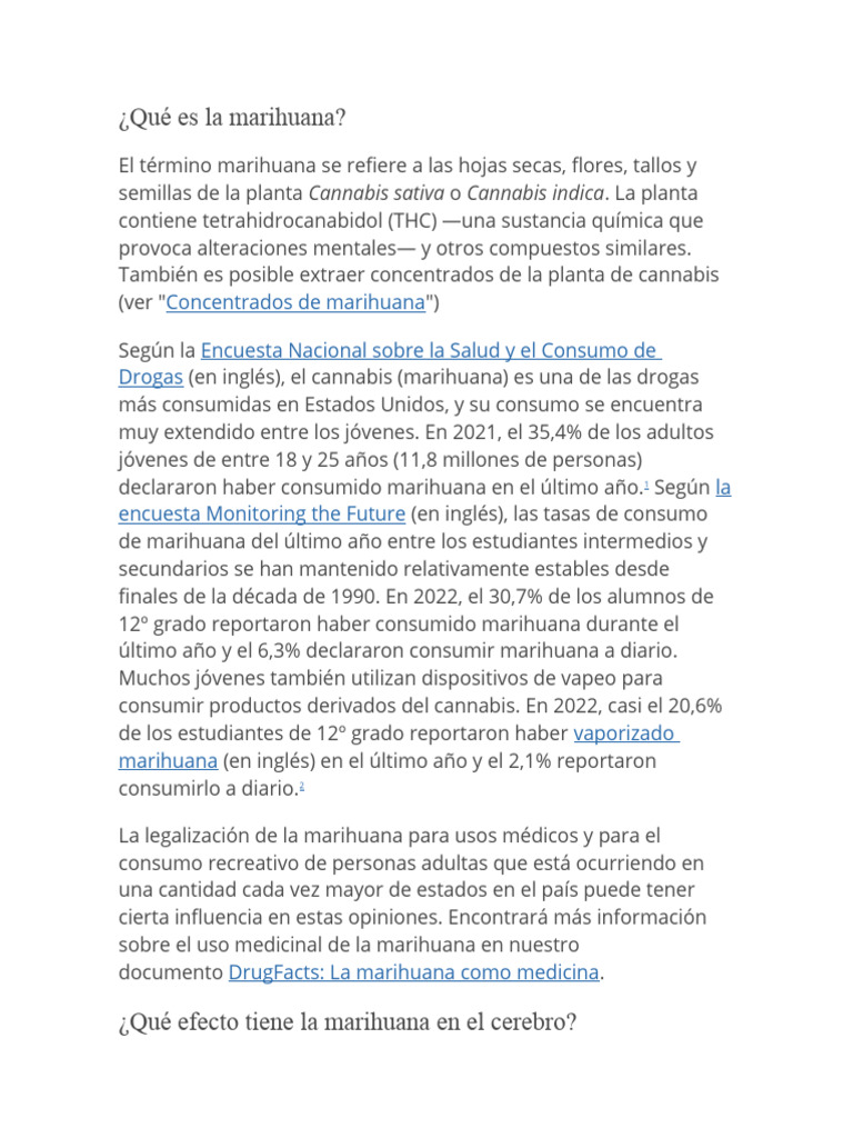 Qué Es La Marihuana | PDF | Cannabis (Droga) | Medicina