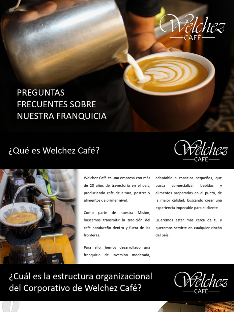 Franquicia Welchez Café: Guía Completa | PDF | café | Franquiciamiento