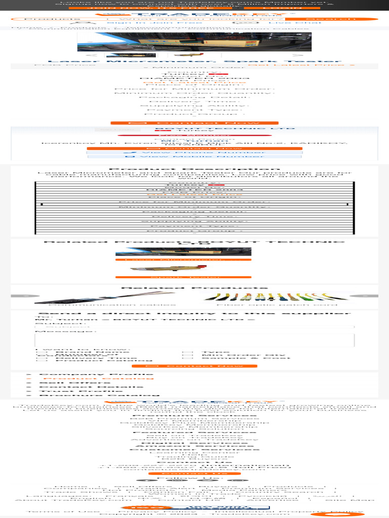 Laser Micrometer, Spark Tester by BOYUT TECHNIC LTD | PDF | Business ...