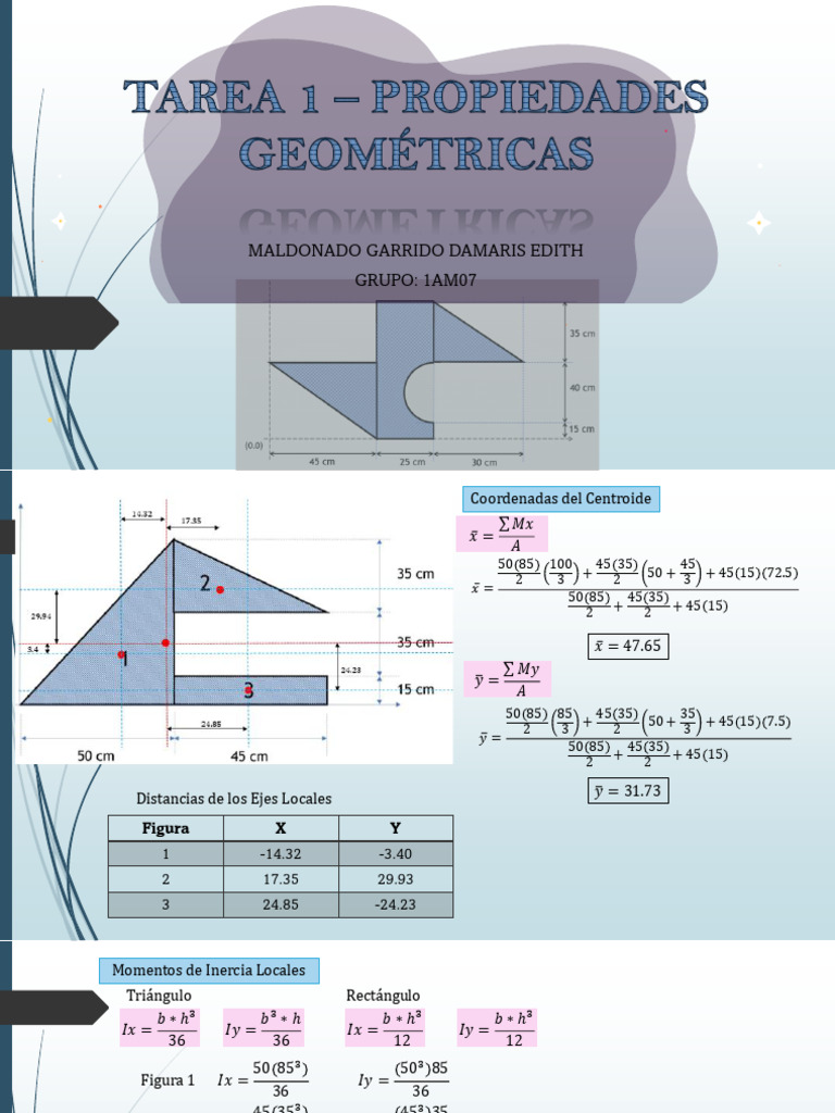 Tarea 1 - Propiedades Geométricas | PDF | Teaching Methods & Materials