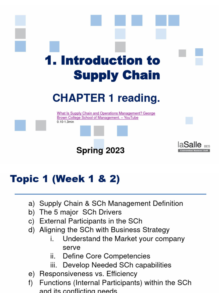 Supply Chain Management - Chapter1 - Intro To SCH | PDF | Supply Chain ...