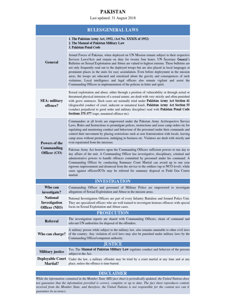 Pakistan Fact Sheet Updated 2018 | PDF