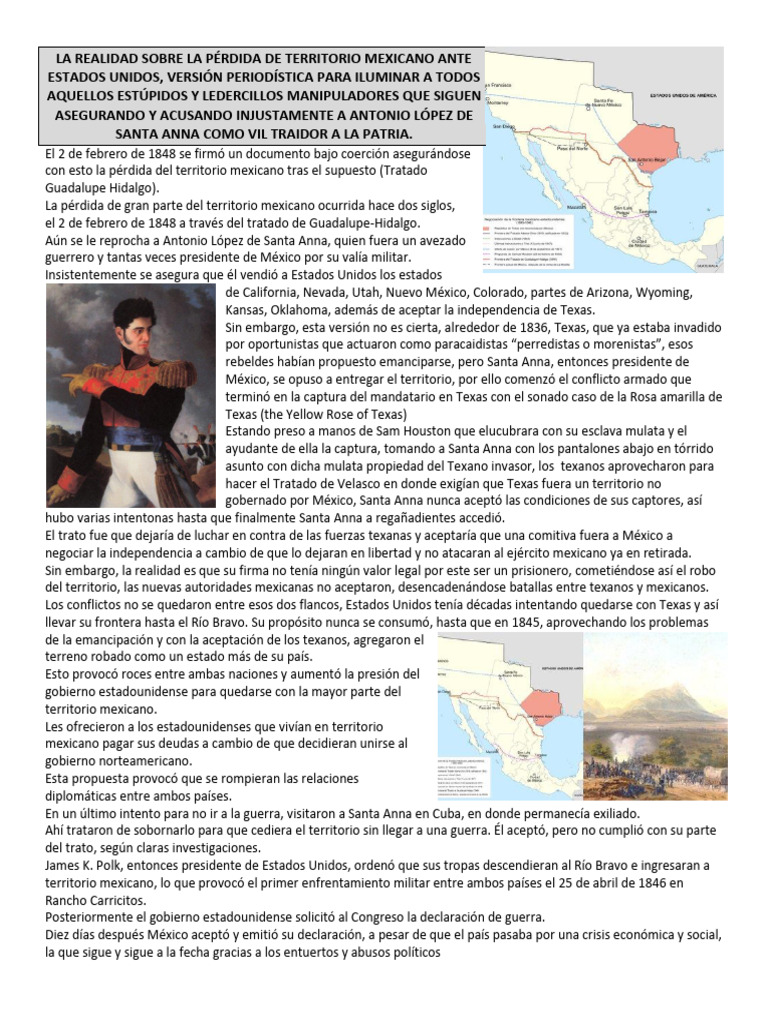 94 La Pérdida Del Territorio Mexicano | PDF | México | Texas