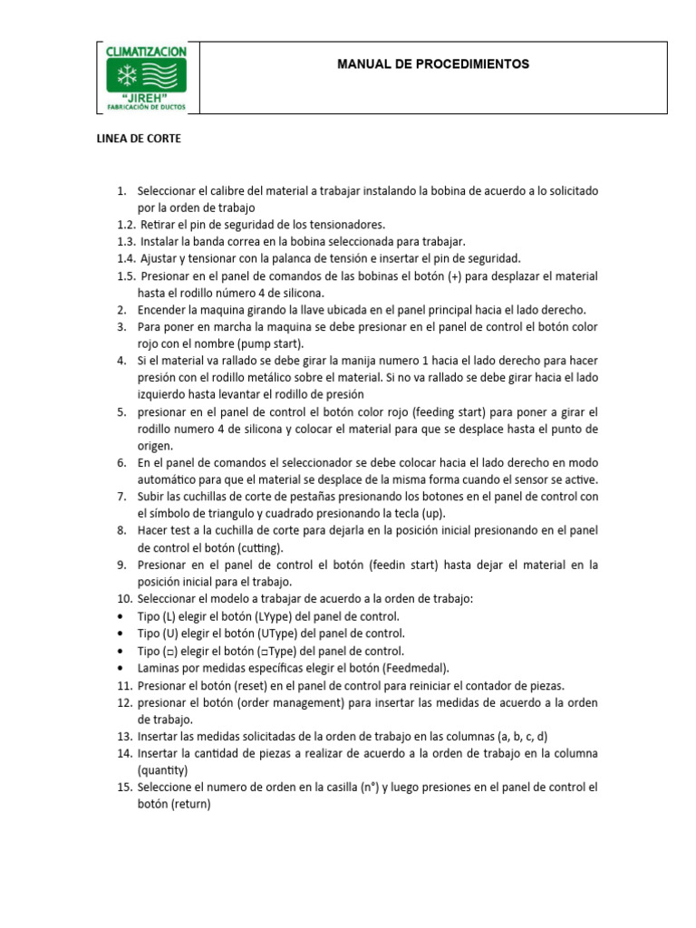 Manuales de Procedimientos | PDF | Ingeniería mecánica | Equipo