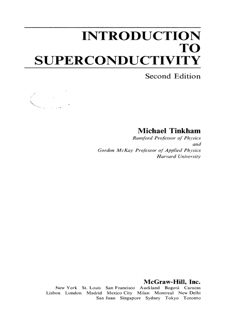 (Michael Tinkham) Introduction To Superconductivit | PDF