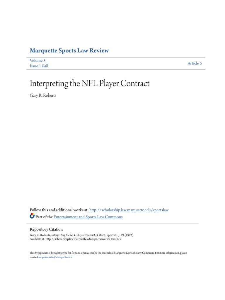NFL Player Contract | PDF | Arbitration | Salary
