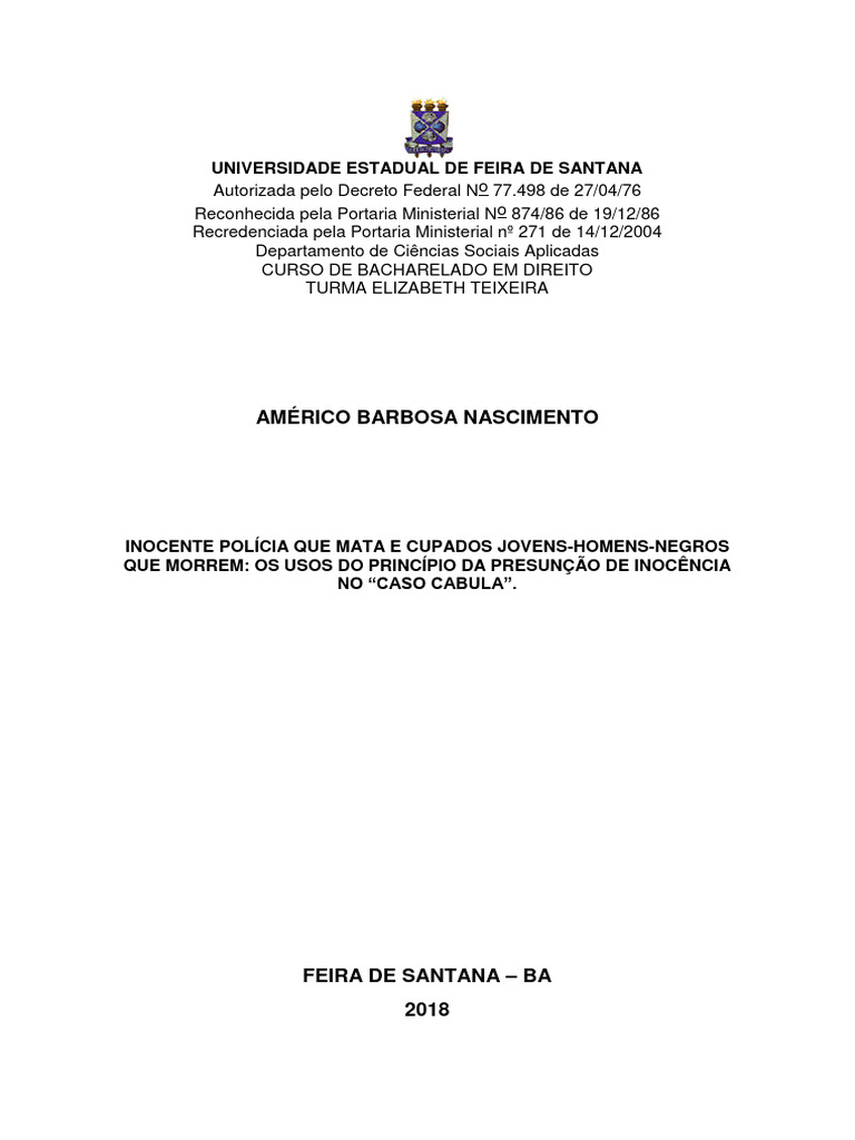 Monografia Pronta | PDF | Polícia | Direito Penal