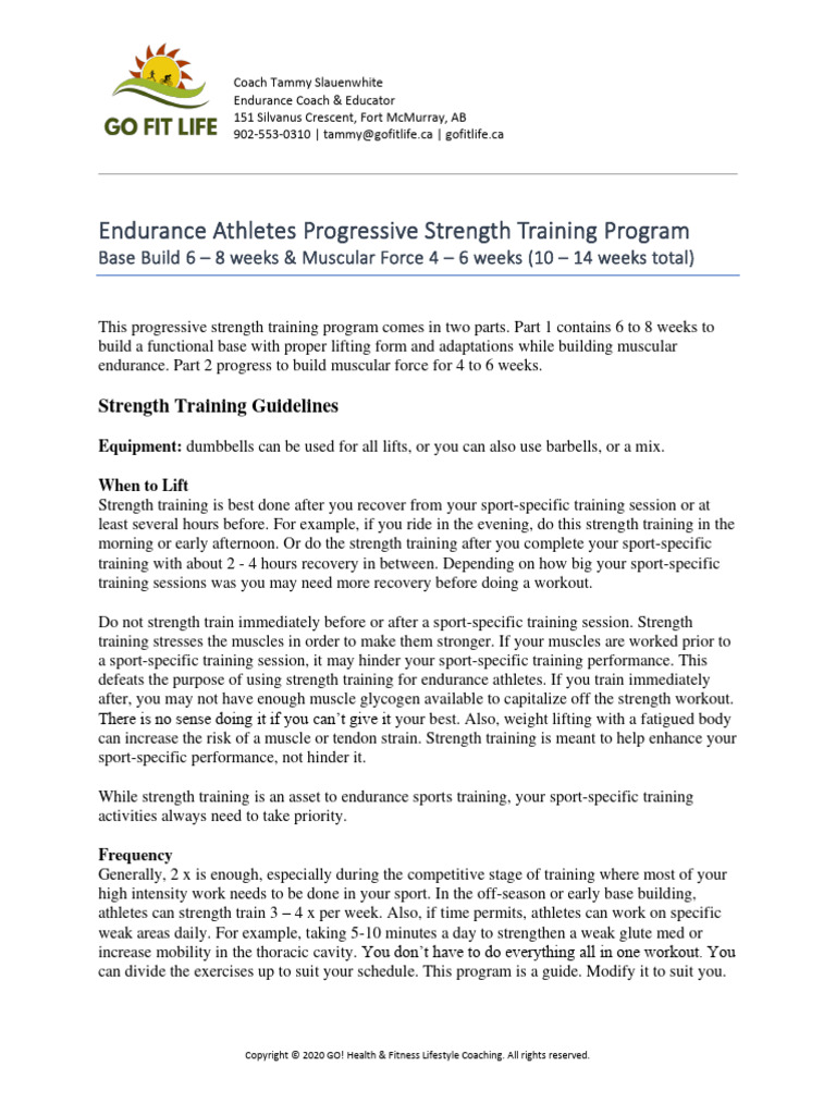 Progressive Strength Training Plan - Tammy | PDF | Strength Training | Physical Fitness