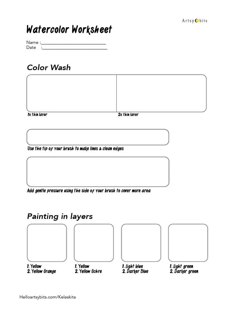 Watercolor - KKCK Worksheets | PDF | Art