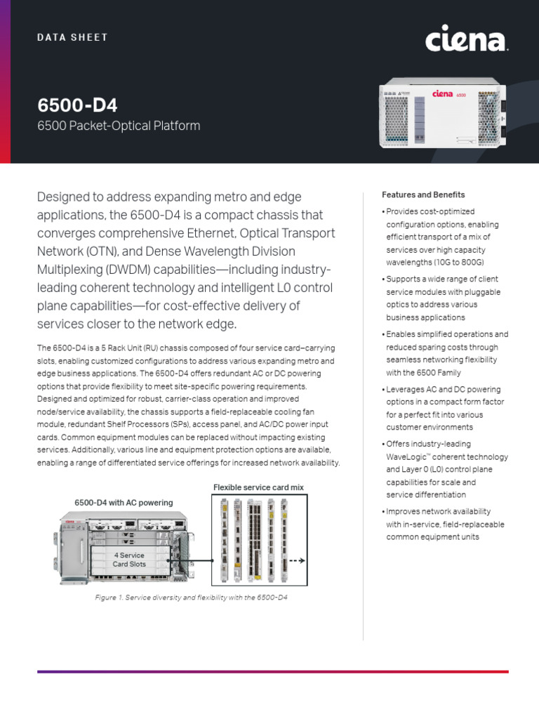 6500 D4 DS-page1 | PDF | Wavelength Division Multiplexing | Computer ...