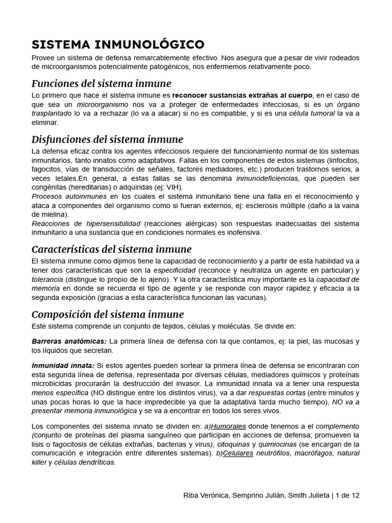 Bases Moleculares de La Inmunidad | PDF | Sistema inmune | Linfocitos