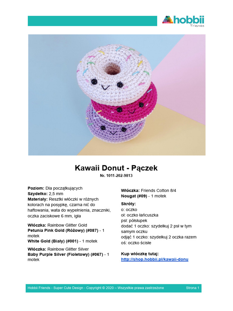 Kawaii Donut Crochet Pattern | PDF