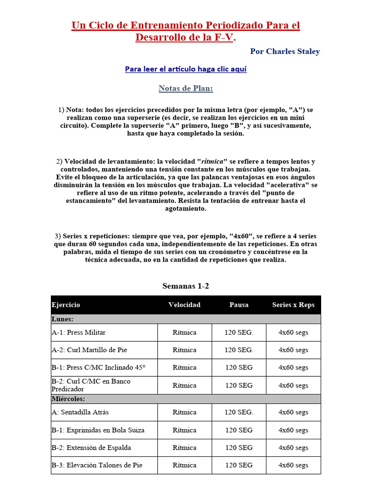 F V Charles Staley | PDF | Ritmo | Entrenamiento con pesas