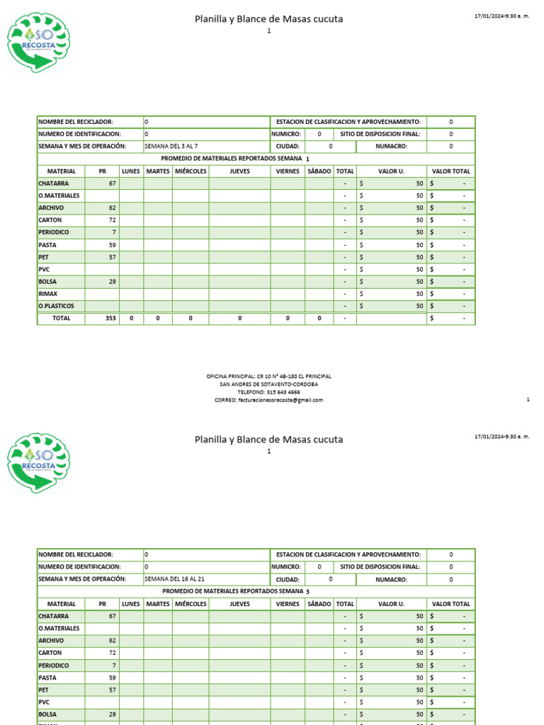 PLANILLAS | PDF