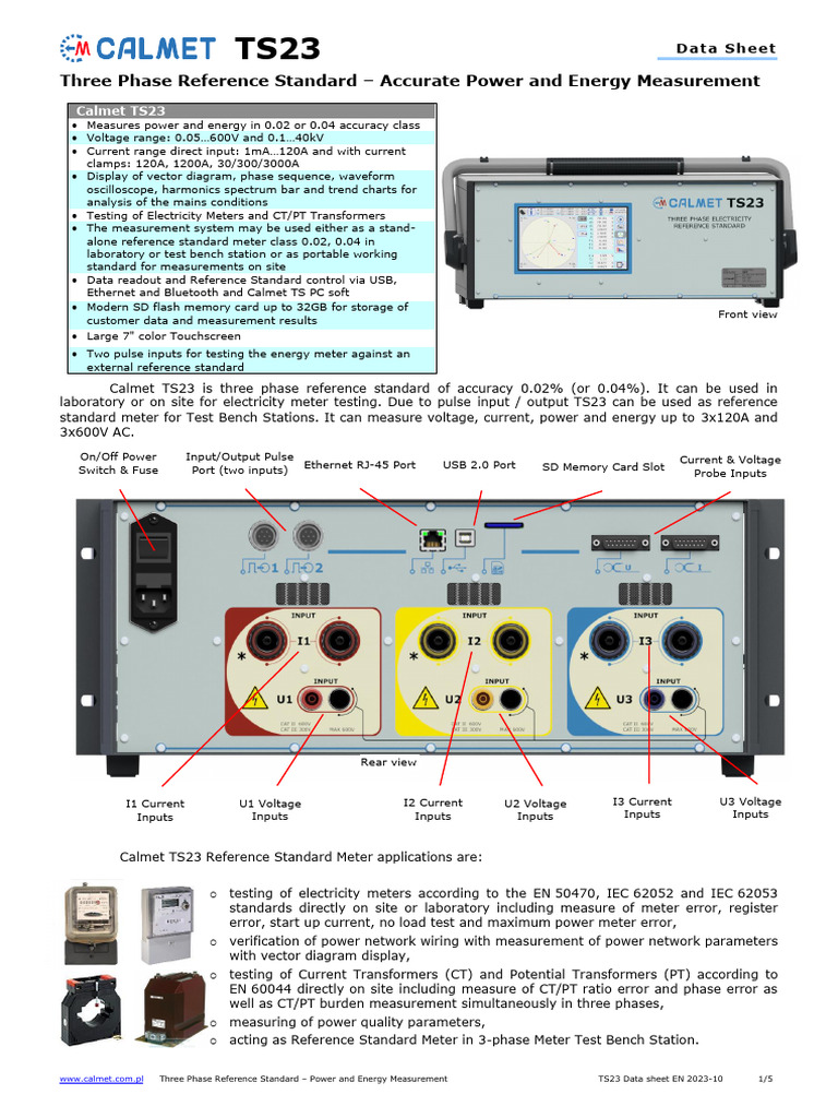 TS23 Three Phase Reference Standard | PDF | Transformer | Personal ...