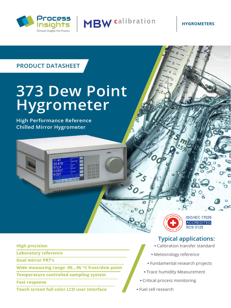 Process-Insights MBW 373 Datasheet v22-1 | PDF | Frost | Water Vapor