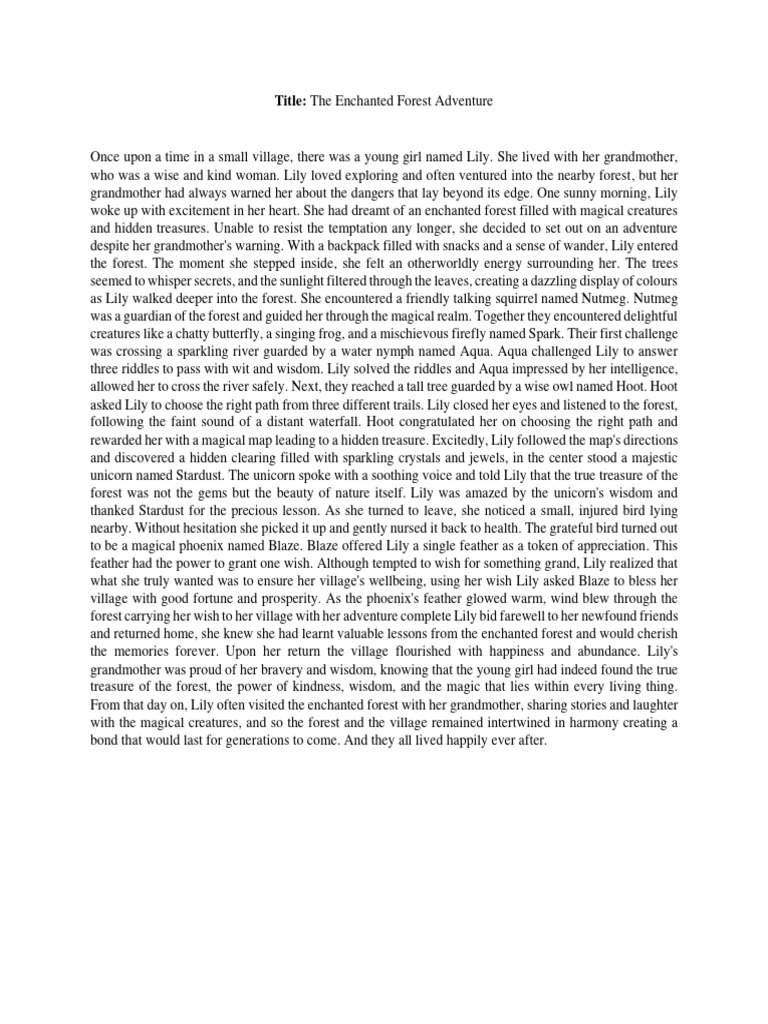 Enchanted Forest Adventure Tale | PDF | General Fiction