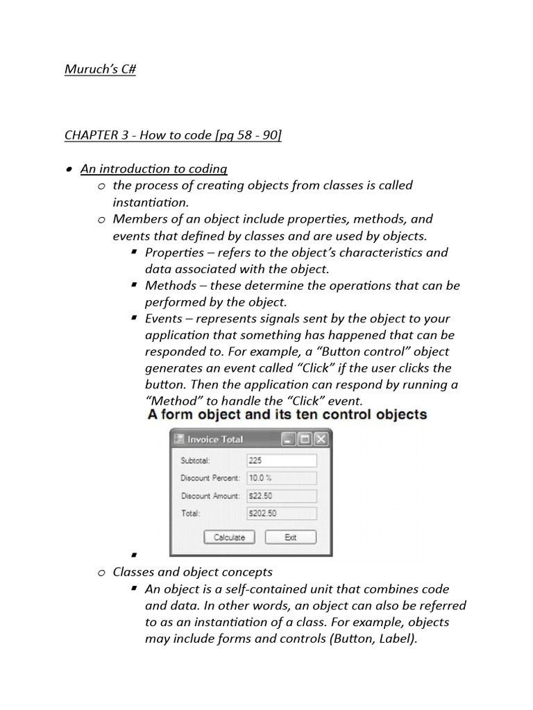 Muruch C# Theory | PDF | Class (Computer Programming) | Method (Computer Programming)