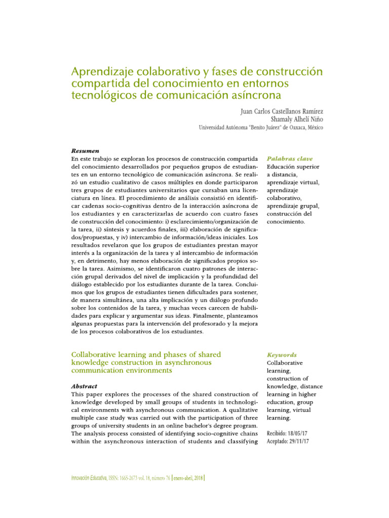 Aprendizaje Colaborativo y Fases | PDF