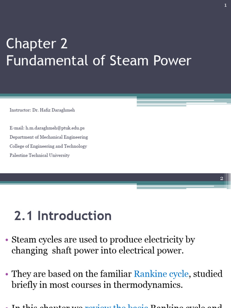 Ch.2.Regenerative Rankine Cycle With Closed Feed Water Heater | PDF | Steam | Process Engineering