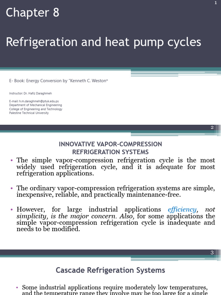 Ch.8 - INNOVATIVE VAPOR-COMPRESSION CYCLES | PDF | Gas Technologies ...