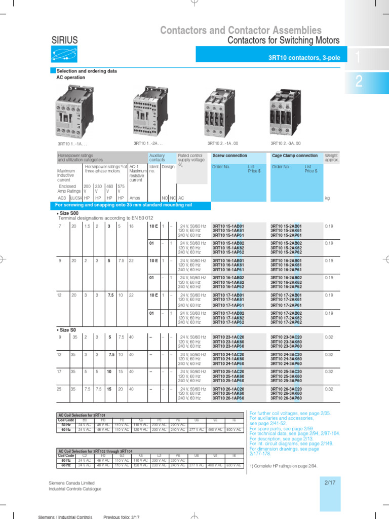 3RT Contactors | PDF | Electric Motor | Electromagnetism